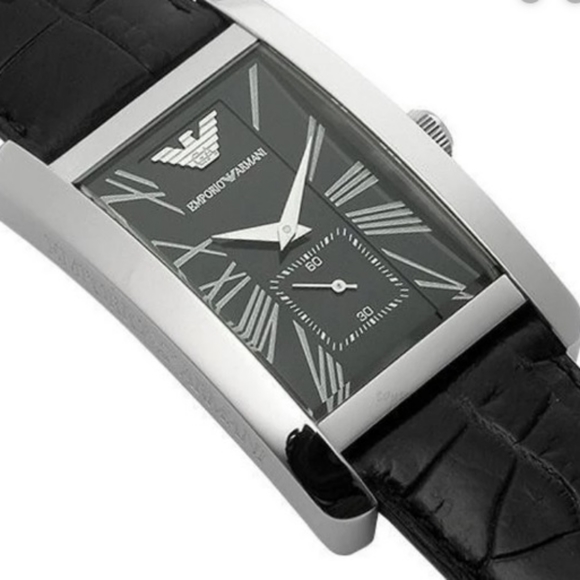 Emporio Armani | Accessories | Emporio Armani Ar43 Black Dial Leather ...